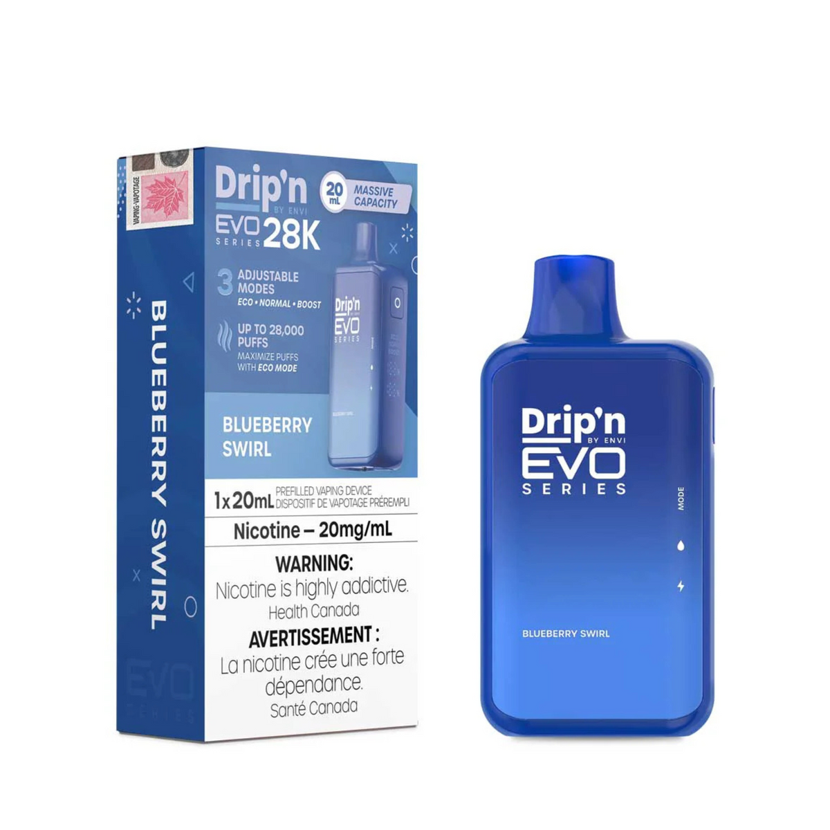 Drip'n by ENVI EVO Series 28K Disposable - Blueberry Swirl 20mg — Fat ...