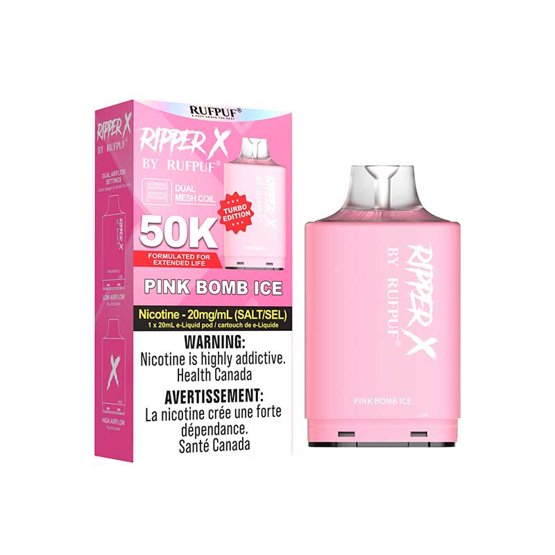 RIPPER X by RUFPUF 50K Pod - Pink Bomb Ice 20mg — Fat Panda Webstore