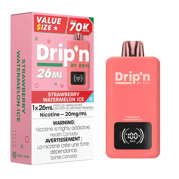 Drip'n by ENVI 70K Disposable - Strawberry Watermelon Ice 20mg — Fat ...
