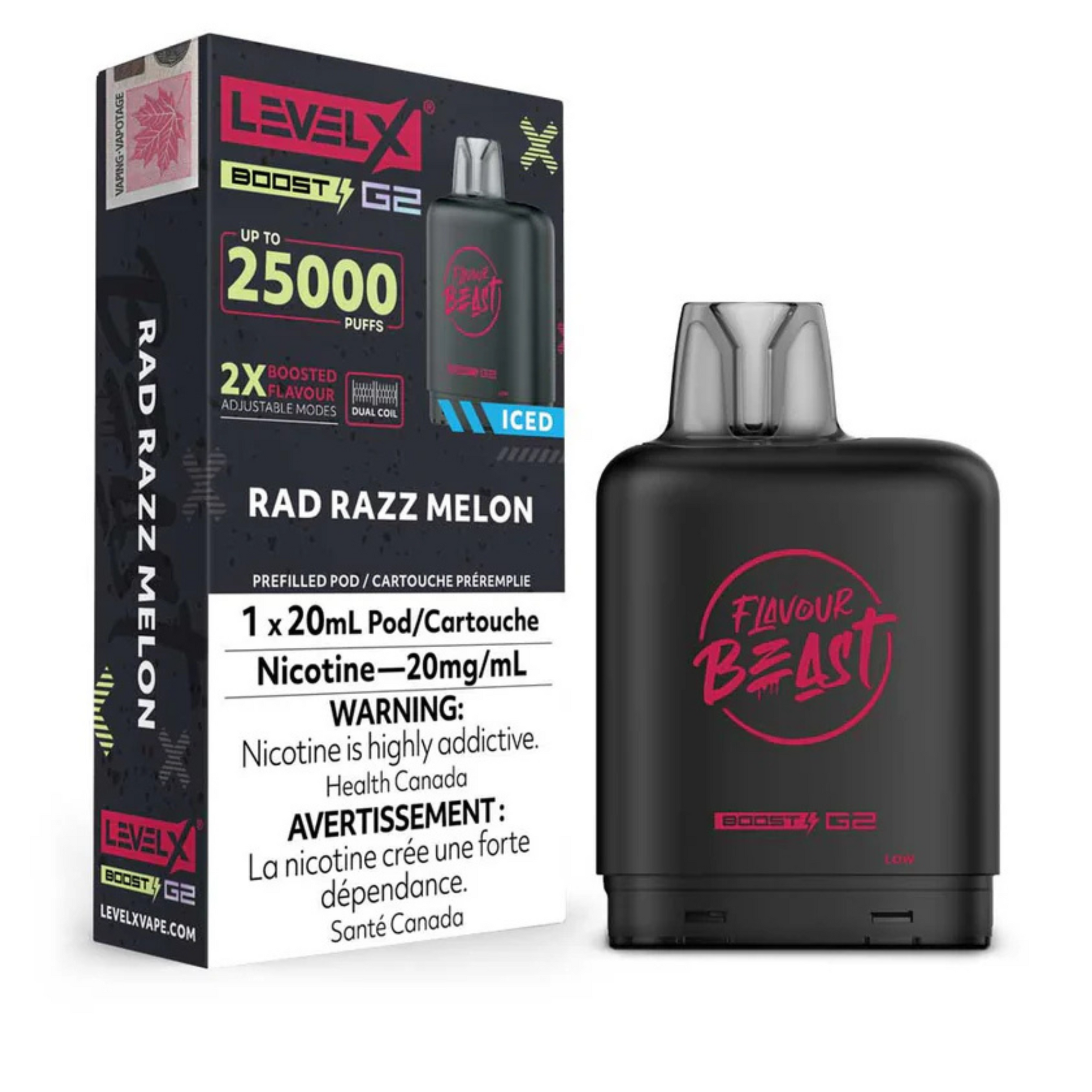 Level X Flavour Beast Boost G2 - Rad Razz Melon Iced 20mg — Fat Panda ...